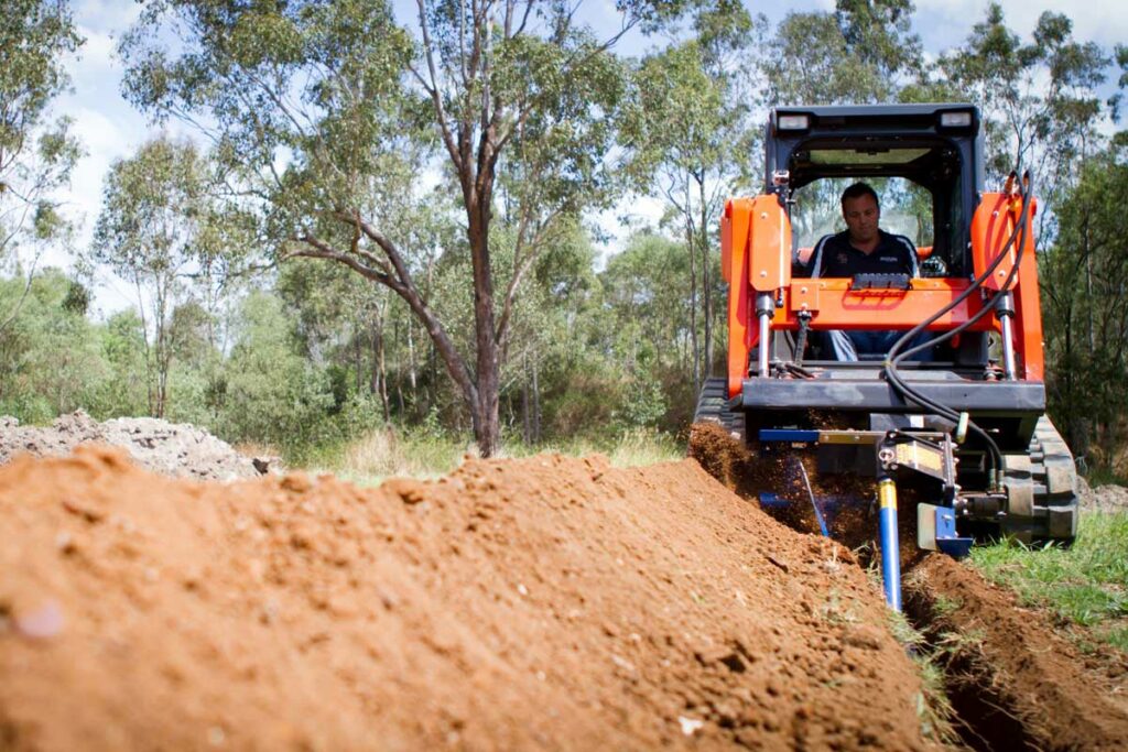 Skid Steer Trencher - Standard Flow - Up to 4ft Deep and 8" Wide