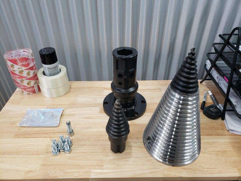 Mini Excavator Log Splitter Auger Cone Package